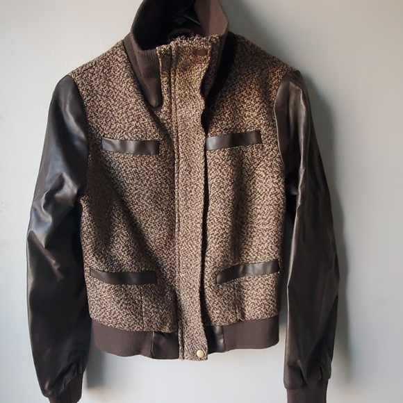 Yoki | Jackets & Coats | Yoki New York Womens Tweed Faux Leather Jacket ...
